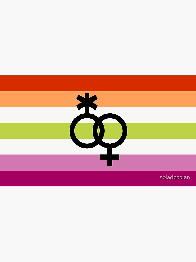 "Agender Lesbian Flag with Trixic Symbol" Sticker by theybian | Redbubble