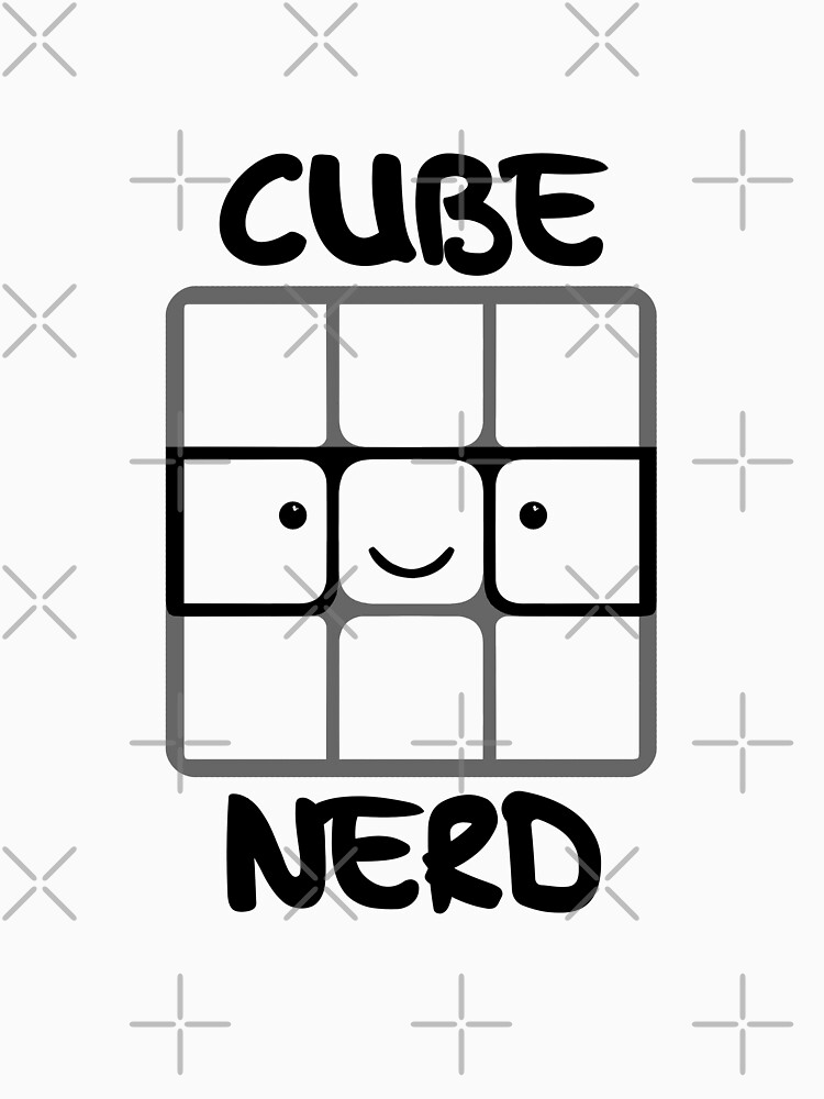 "Cube Nerd Funny 3x3 Speedcube Character With Glasses White" T-shirt by ...