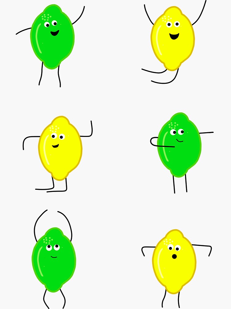 "Dancing lemons and limes" Sticker for Sale by eammmmmm | Redbubble
