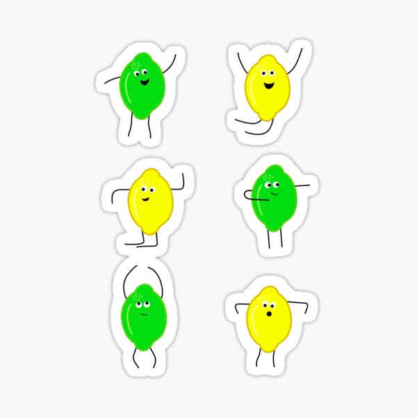 "Dancing lemons and limes" Sticker for Sale by eammmmmm | Redbubble