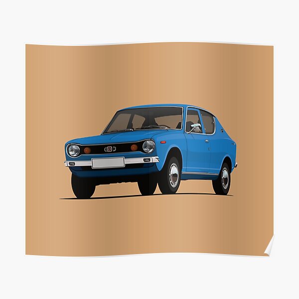 "Datsun 100A - 1000 - Cherry, blue illustration" Poster for Sale by ...