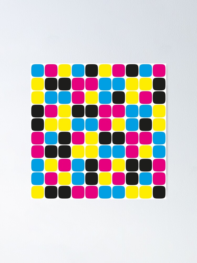 "Squircle Pattern (CMYK)" Poster by johnuttley | Redbubble