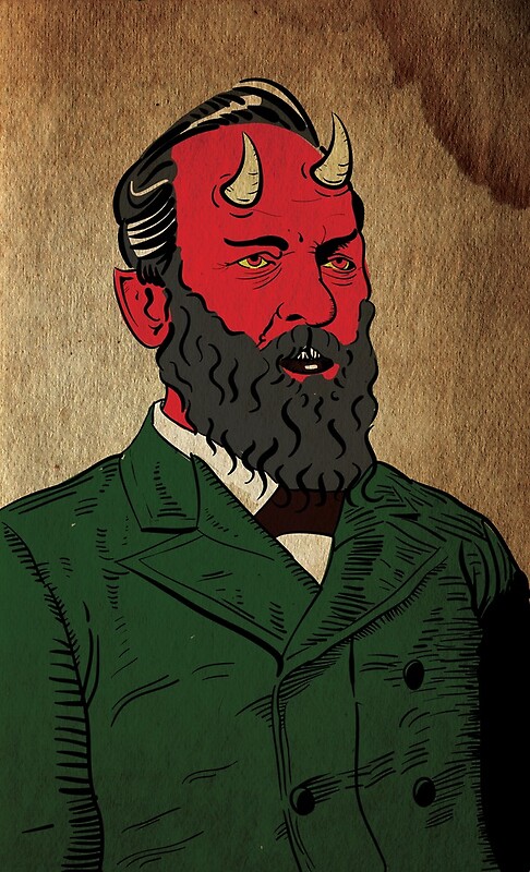 "James Abaddon Garfield-Demon" by DrunkSatanRobot | Redbubble