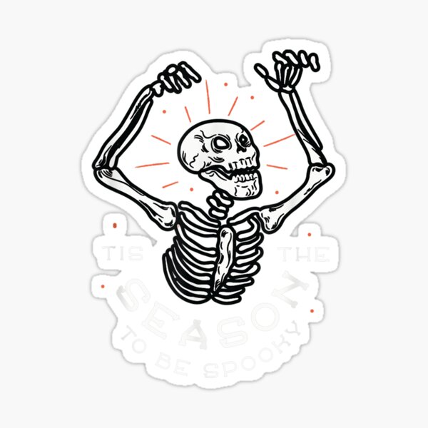 "Spooky Halloween Skeleton Scary Creepy" Sticker for Sale by longjusti ...