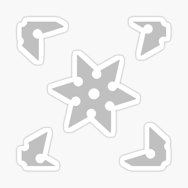 "Shuriken Pattern (Silver, Black Background)" Sticker for Sale by ...