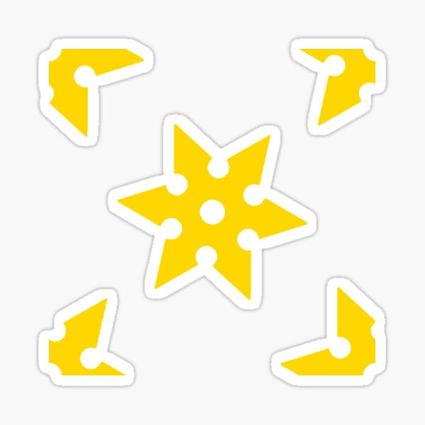 "Shuriken Pattern (Gold, White Background)" Sticker by Pendy777 | Redbubble