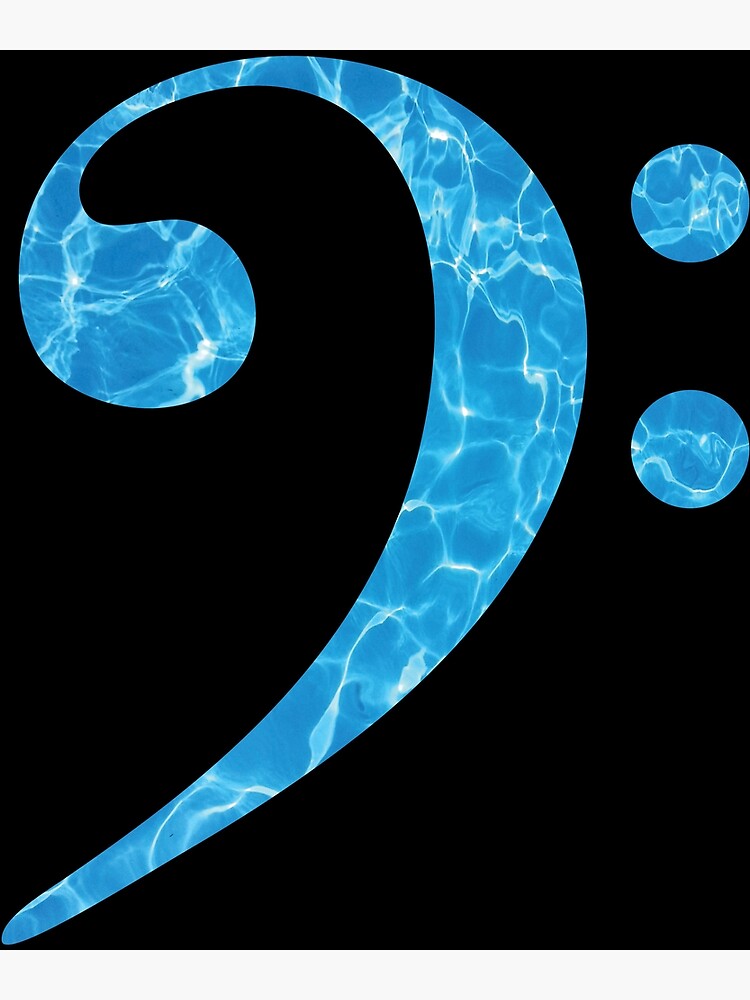 "Bass Clef-Bass Player-Bass Guitarist Watercolor Ocean Sea ...