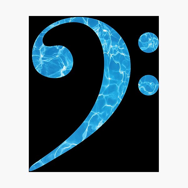 "Bass Clef-Bass Player-Bass Guitarist Watercolor Ocean Sea ...