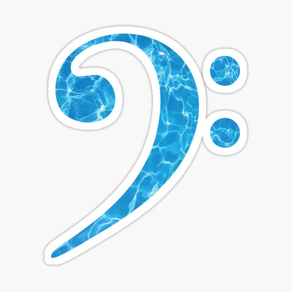 "Bass Clef-Bass Player-Bass Guitarist Watercolor Ocean Sea" Sticker for ...