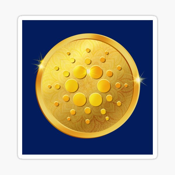"CRYPTO CARDANO ADA GOLD - BLEU ROYAL" Sticker by Art-PraveenRai ...