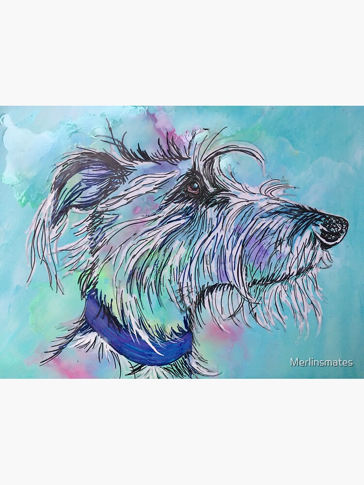 "Scruffy colourful Lurcher " Sticker for Sale by Merlinsmates | Redbubble