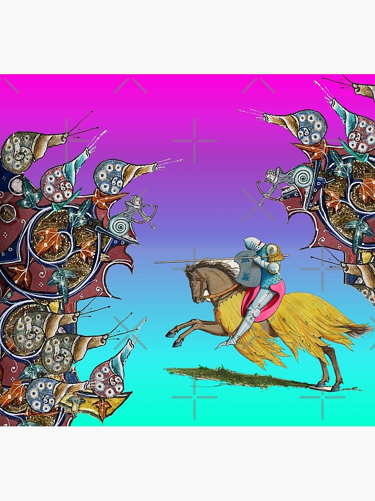 "WEIRD MEDIEVAL BESTIARY WAR, KNIGHT HORSEBACK COMBATTING WITH GIANT ...