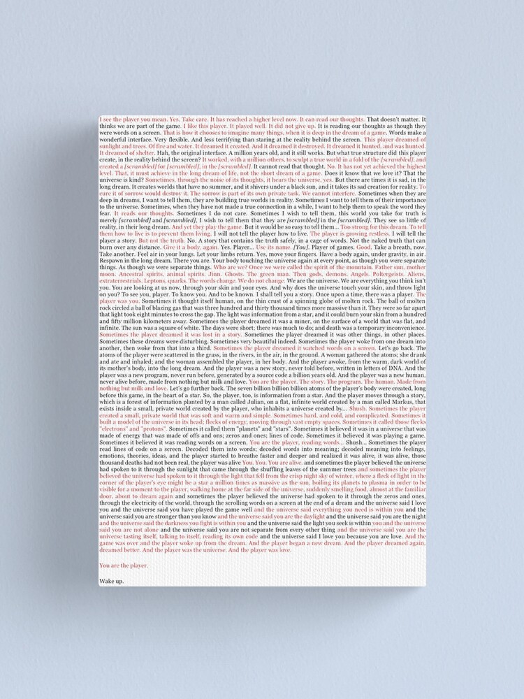"Minecraft´s Final Poem / The End Poem" Canvas Print for Sale by ...
