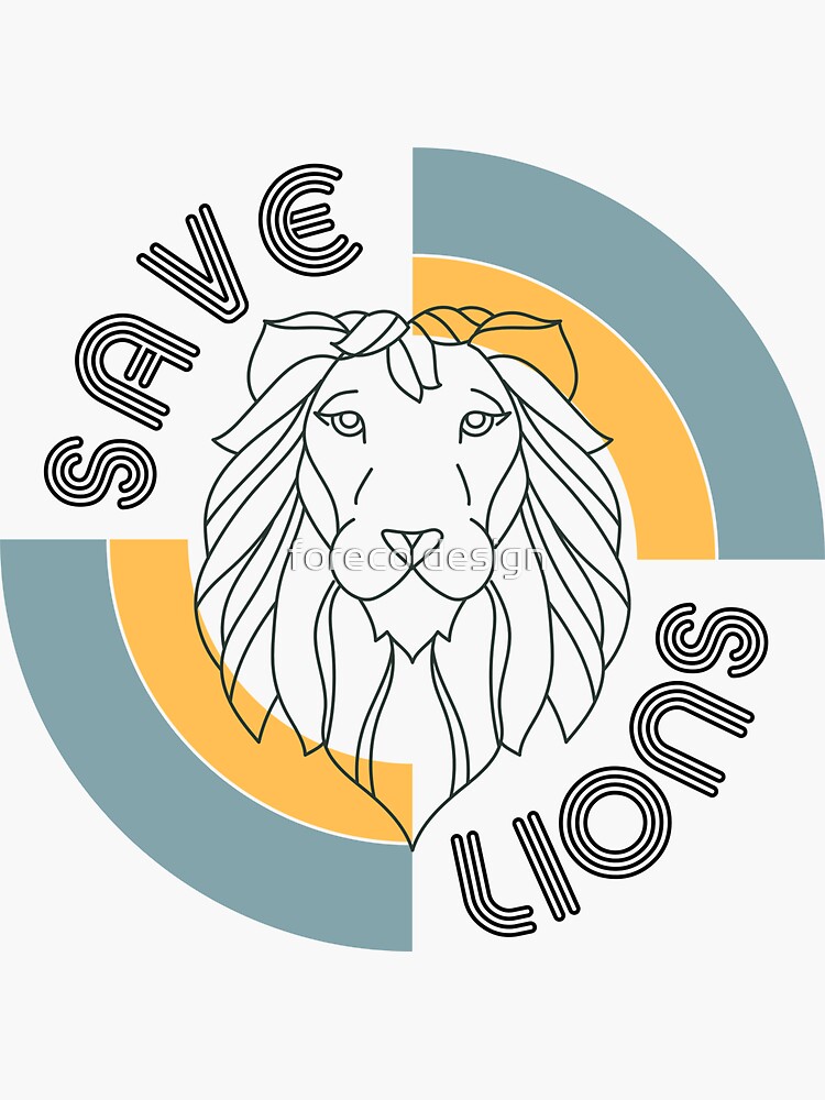 "save the lions - lion conservation" Sticker by mnomades | Redbubble