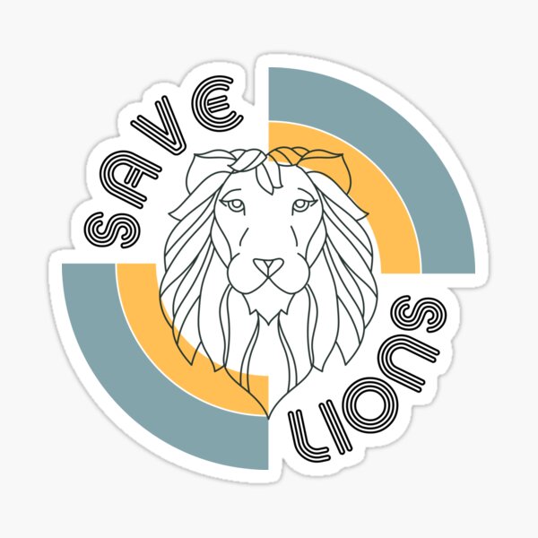 "save the lions - lion conservation" Sticker by mnomades | Redbubble
