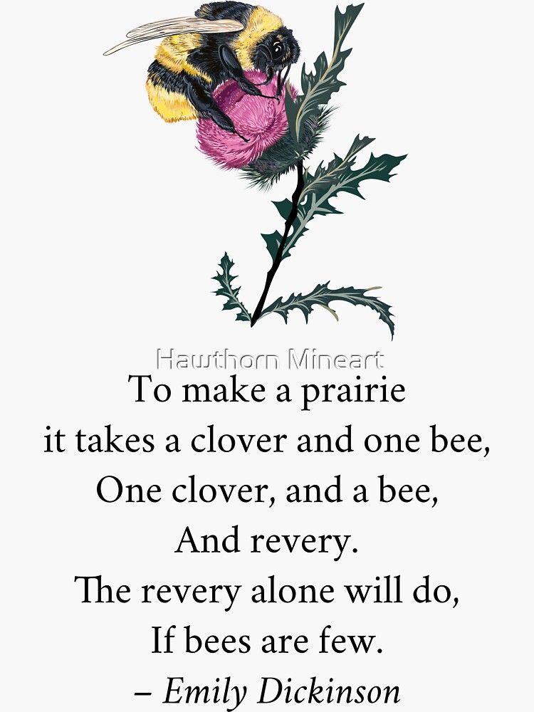 "To make a prairie - Emily Dickinson" Sticker for Sale by electrasteph ...