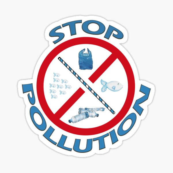 "Stop Pollution" Sticker for Sale by cmphotographs | Redbubble