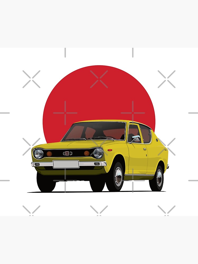 "Datsun 100A, Cherry, E10 bright yellow - rising sun" Poster for Sale ...
