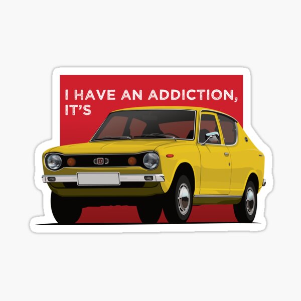 "I have an addiction, it's Datsun 100A - Cherry" Sticker for Sale by ...