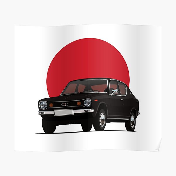 "Datsun 100A, Cherry, E10 black - rising sun" Poster for Sale by ...