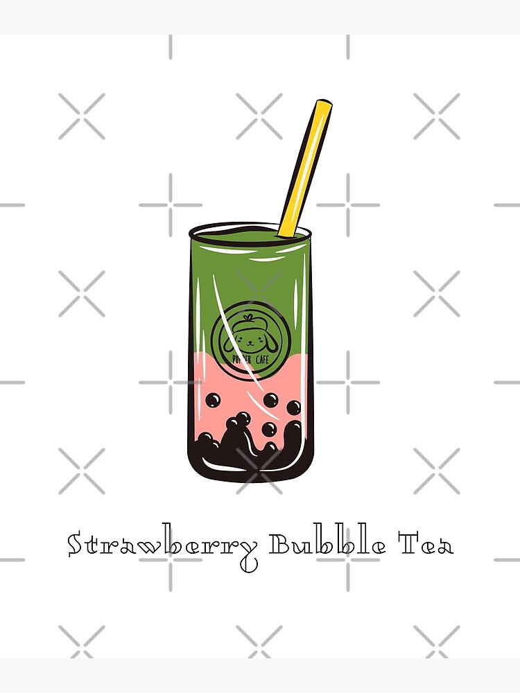 "Kawaii strawberry matcha bubble tea cute" Poster by kawaiijapanshop ...