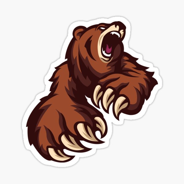"Screaming Bear" Sticker by shirtbubble | Redbubble