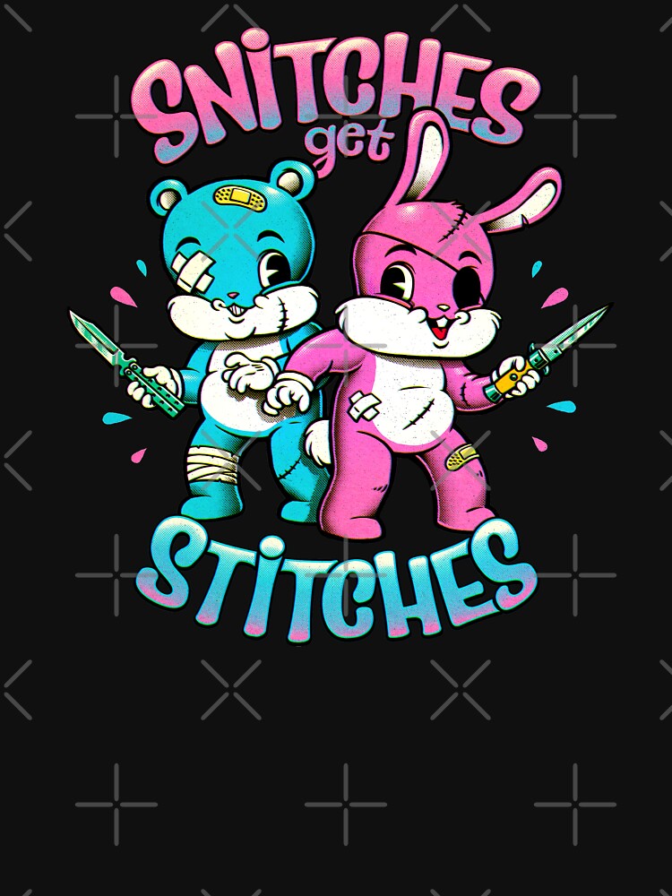 "Snitches get Stitches Cute Cartoon" T-shirt by andremuller | Redbubble