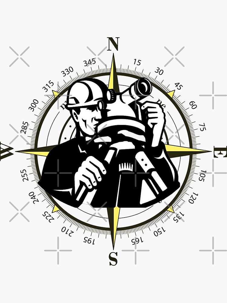 "Geomatic engineer / land surveyor" Sticker for Sale by MakiArts ...