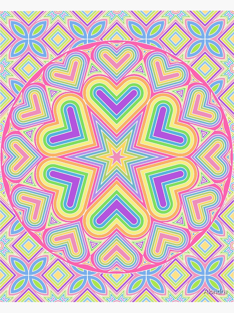 "Intricate Rainbow Heart Design" Sticker for Sale by Alondra | Redbubble