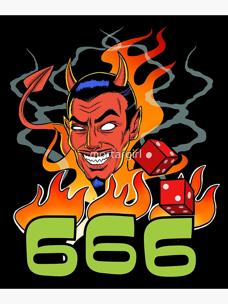 "Hot Rod Lowbrow Devil 666 with Dice and Flames" Poster for Sale by ...