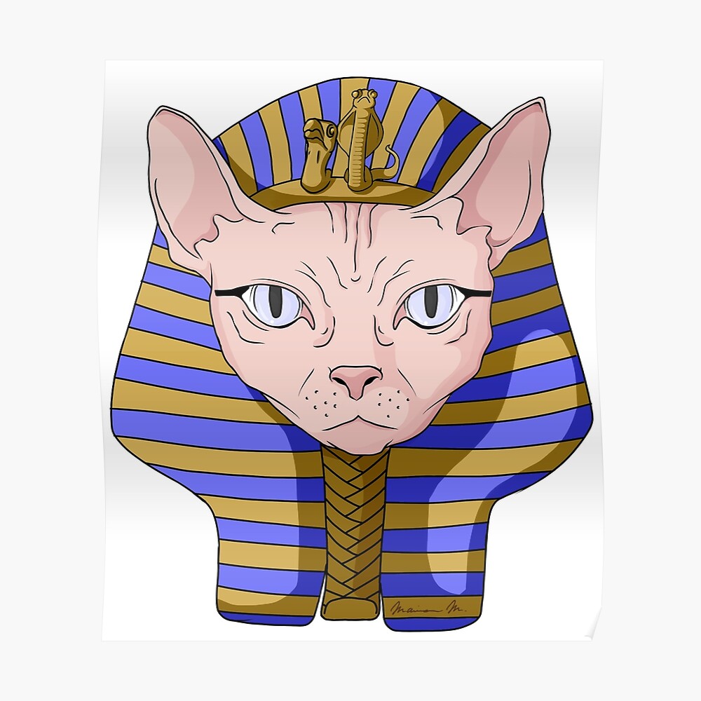 Sphynx Cat With The Pyramids Of Giza Canva Canvas Art Print