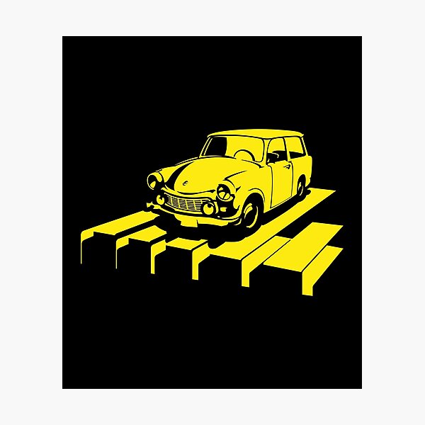 "Trabant in vectors / Stencil Art / Vector Illustration / Yellow paint ...