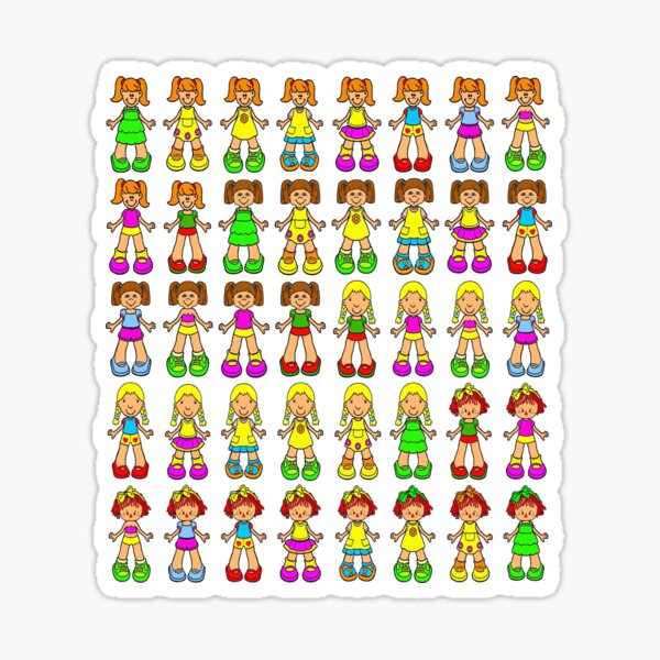 "Collection of beautiful dolls. " Sticker by desenhossheilla | Redbubble
