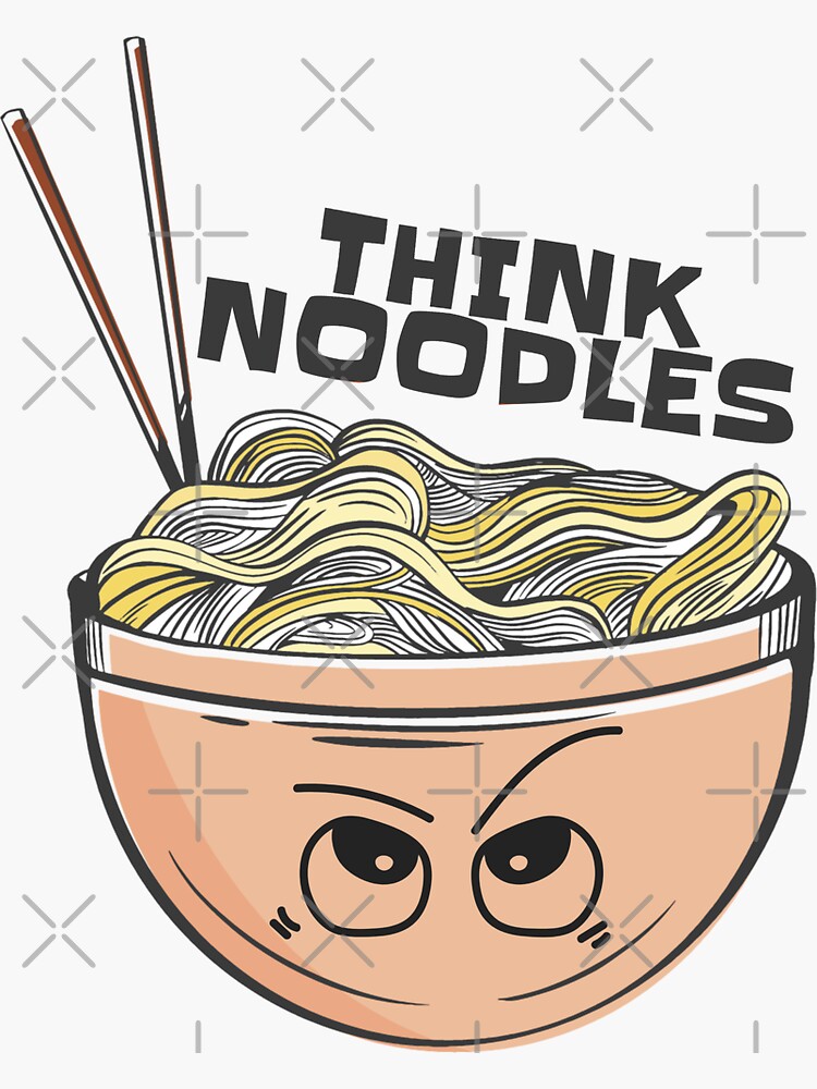 "Think Noodles " Sticker for Sale by sunilbelidon | Redbubble