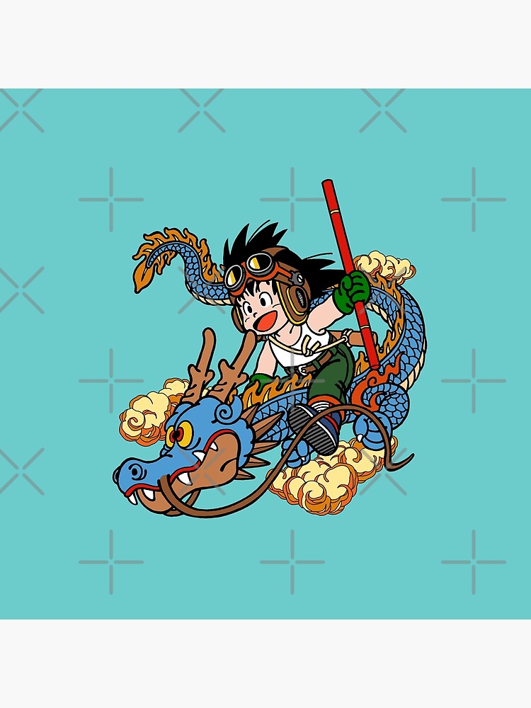 "Goku and Blue Shenlong" Throw Pillow for Sale by Little Oni | Redbubble