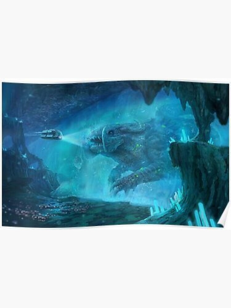 "Subnautica below zero leviathan in ice" Framed Art Print for Sale by ...