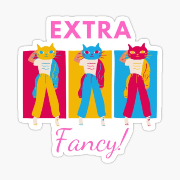 "Extra Fancy Kitty Cats" Sticker for Sale by LethalIy-Yours | Redbubble