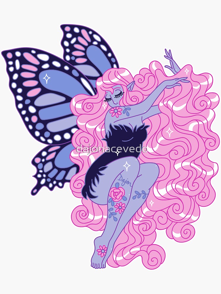 "Blue Monarch Faerie" Sticker for Sale by DajonAcevedo | Redbubble