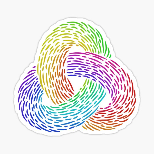"Rainbow Trefoil Knot" Sticker for Sale by GARfish | Redbubble