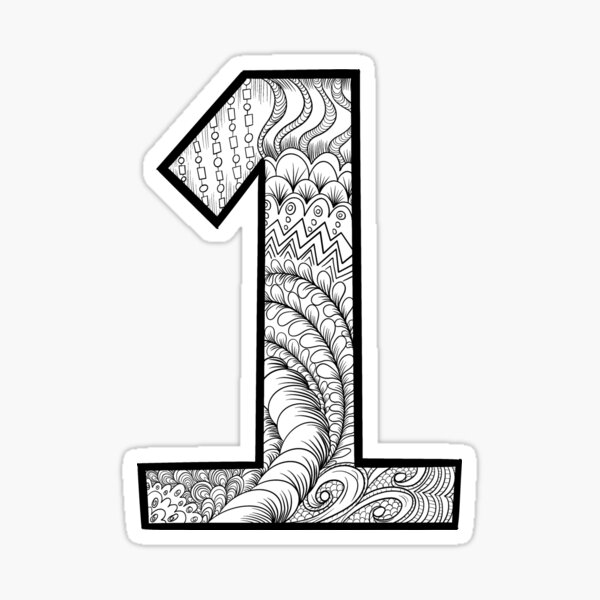 "Number One Doodle " Sticker for Sale by missmann | Redbubble