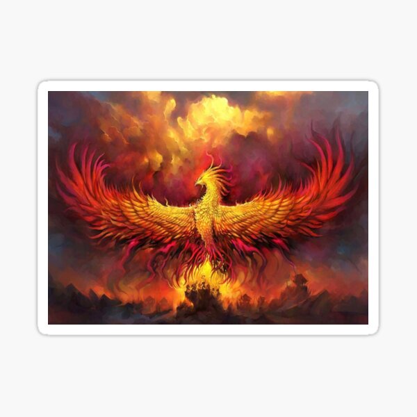 "Fiery Phoenix " Sticker by SistarSprkls | Redbubble