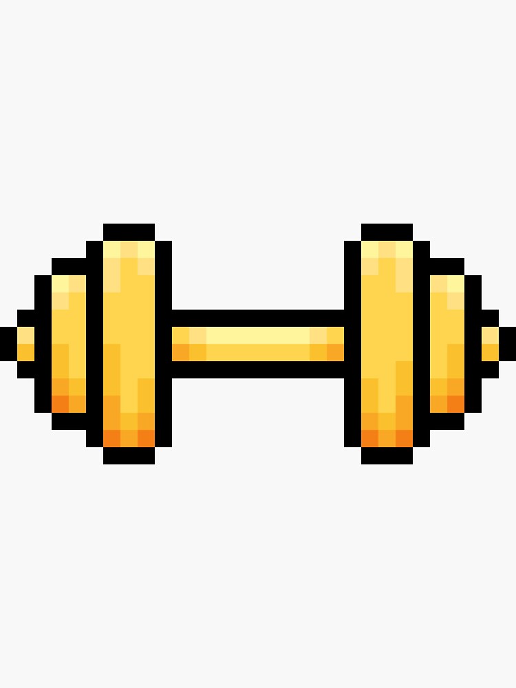 "Barbell Workout Yellow Pixel Art Icon" Sticker for Sale by dylanxh ...