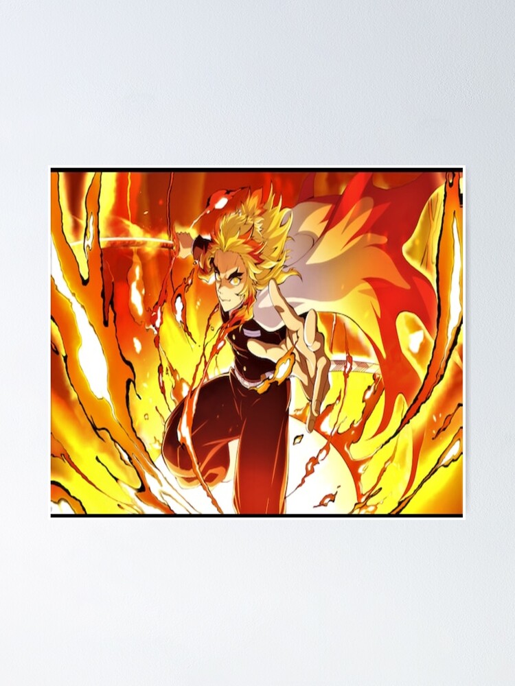 "RenGoku Fire Hashira" Poster by StickersbyMaliy | Redbubble