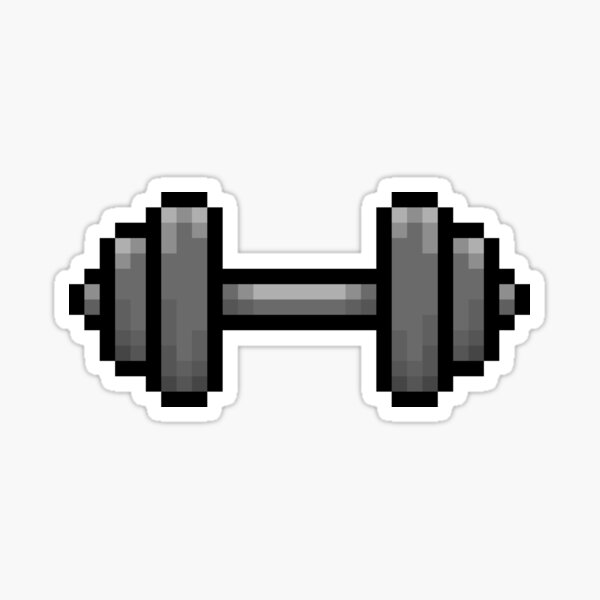 "Barbell Workout Gray Pixel Art Icon" Sticker for Sale by dylanxh ...