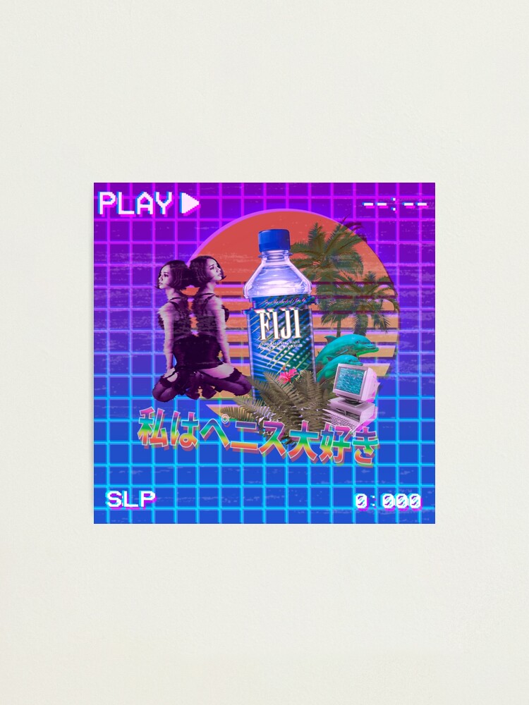 "Vaporwave Fiji Bottle" Photographic Print by imposibear | Redbubble