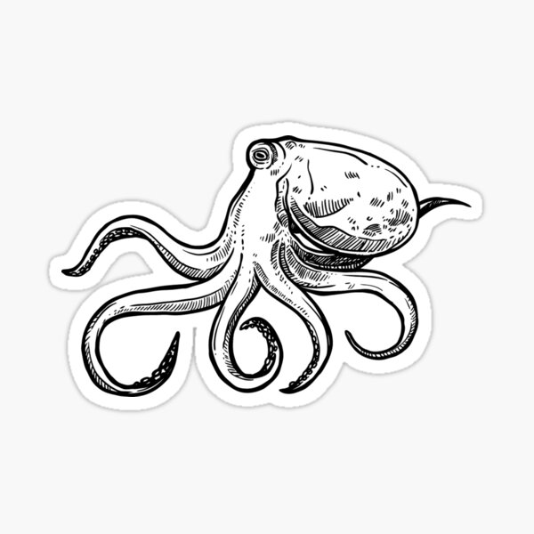 "Angry Octopus" Sticker by treasure-crafts | Redbubble