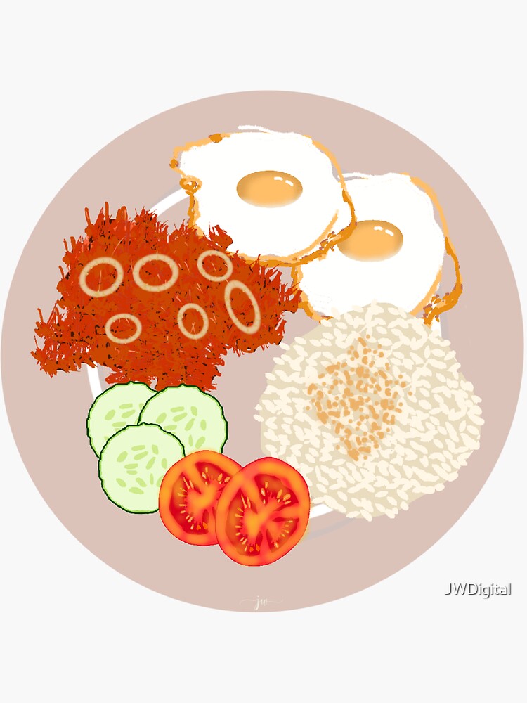 "Cornbeef Silog sticker, Filipino breakfast, almusal, breakfast sticker ...
