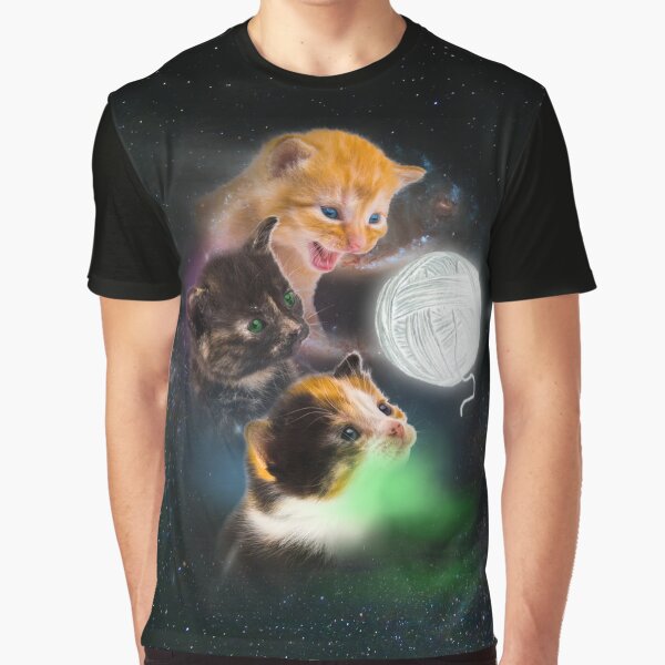 "Three Cat Moon" T-shirt for Sale by peaktee | Redbubble | three cat ...