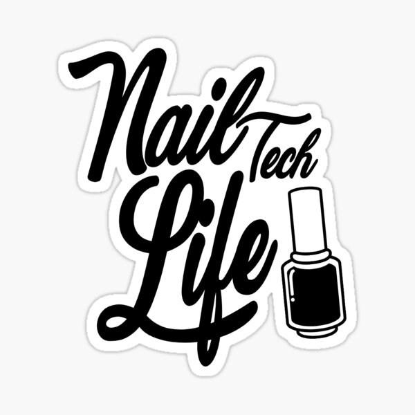 "Plain Black Nail Tech Life" Sticker for Sale by ModernMumma | Redbubble
