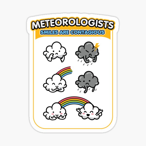 "Meteorologists smile Design for weather enthusiast" Sticker by ...